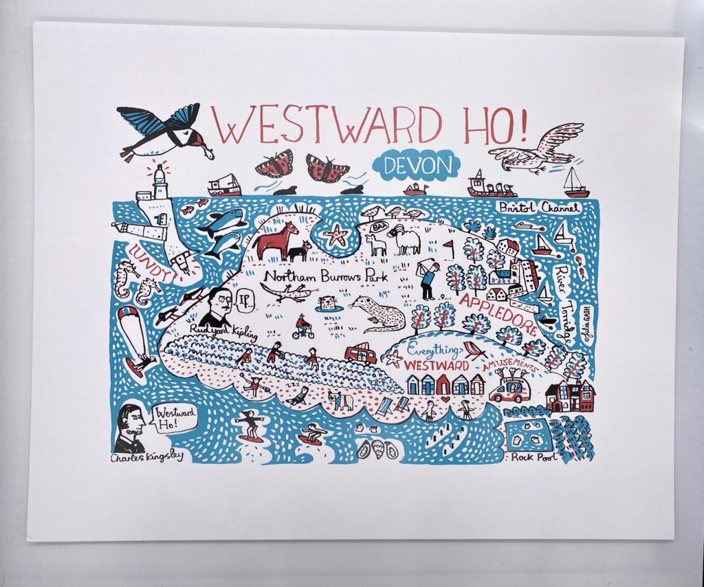 Westward Ho! Map A3 Print - everythingwestward.co.uk